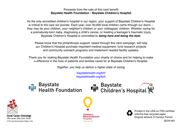 Happy Holidays charity holiday card supporting Baystate Children's ...